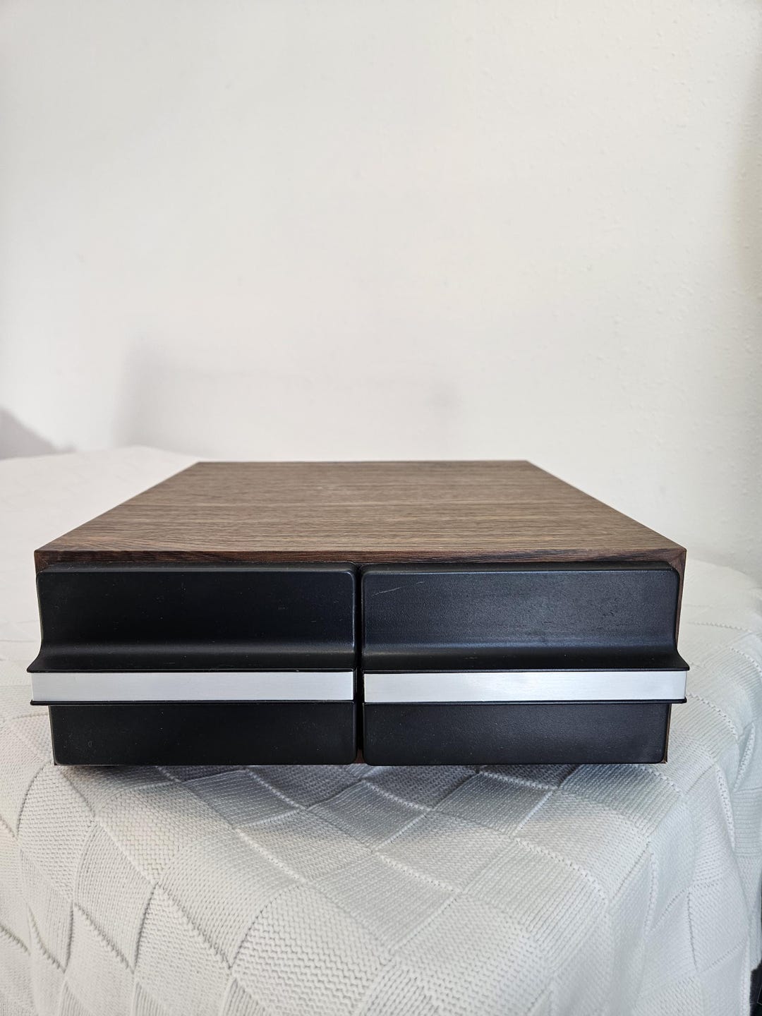 Cassette Tape Storage Cabinet in Faux Woodgrain Finish, Holds 24 ...