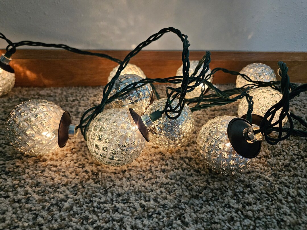Mercury Glass Styled Plastic Globe String Lights, 10 Foot String - Etsy