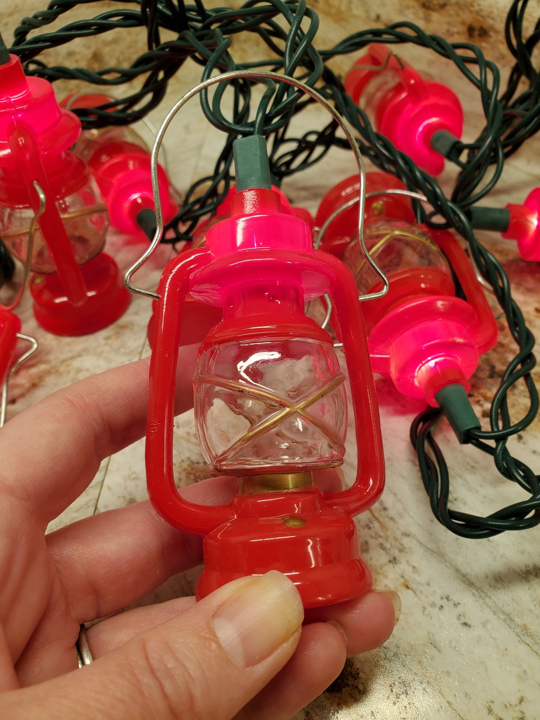 Red Lantern Plastic String Lights, Like New - Etsy