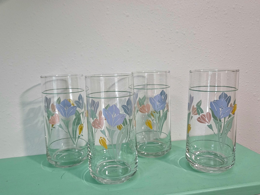 Corelle Coordinates Friendship Pattern Crisa Glass Tumblers, Set of 4 ...