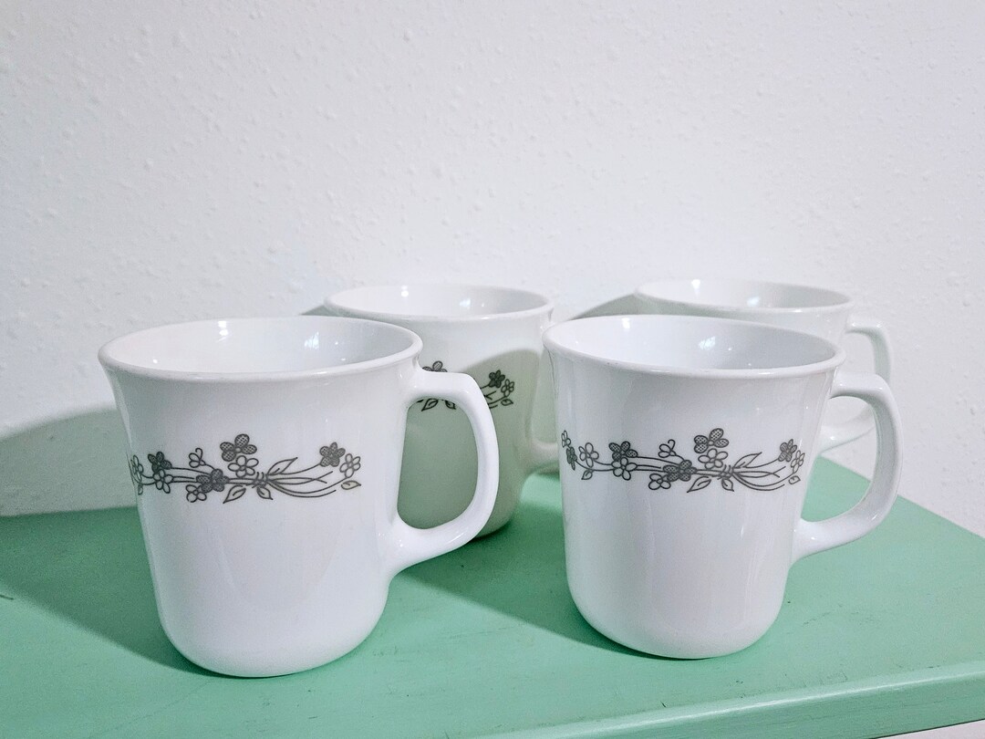 Ribbon Bouquet Corning Ware Coffee Mugs, Set of 4 - Etsy