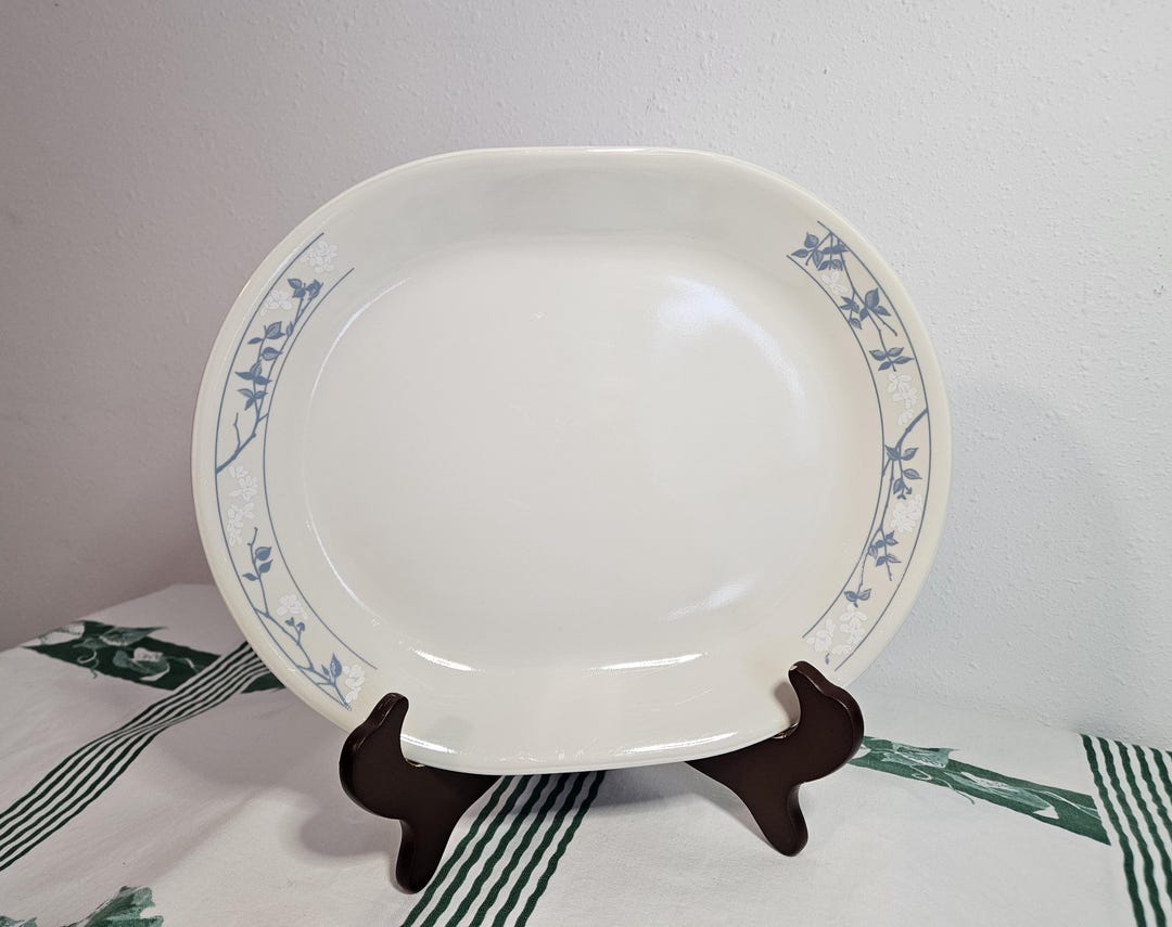 First of Spring Corelle Platter, Blue Floral 12" Platter - Etsy