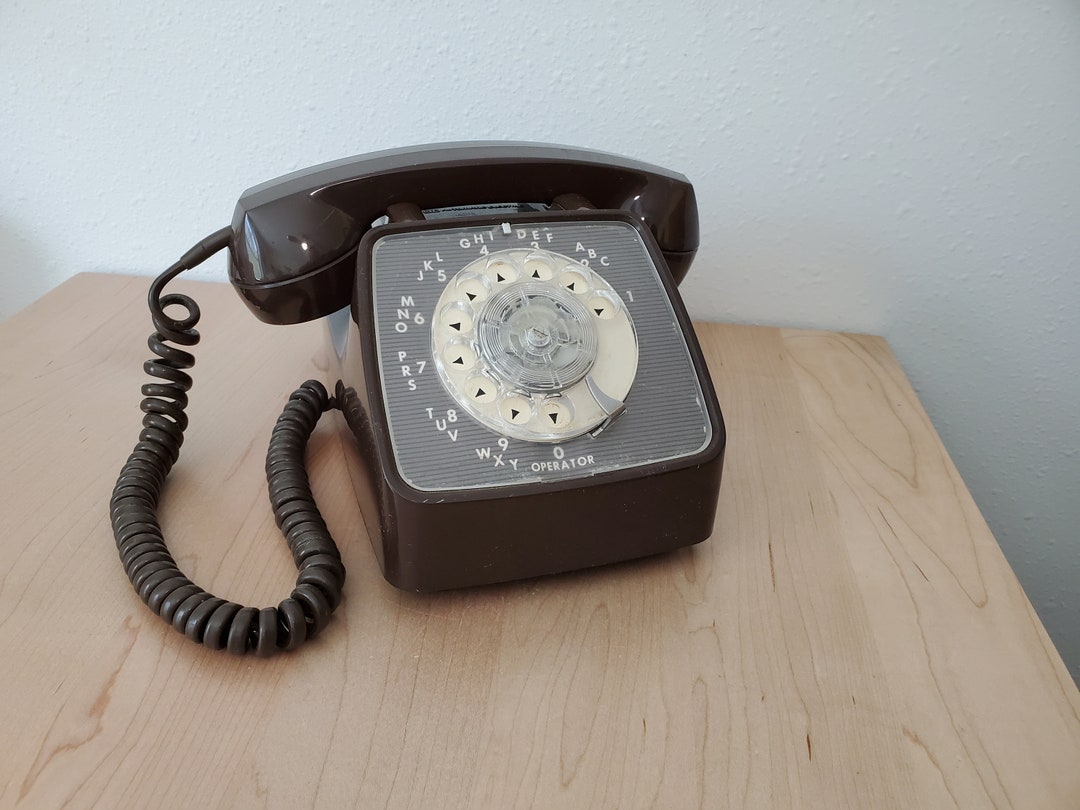 Brown Rotary Dial Telephone, 1980s Vintage Rotary Phone - Etsy