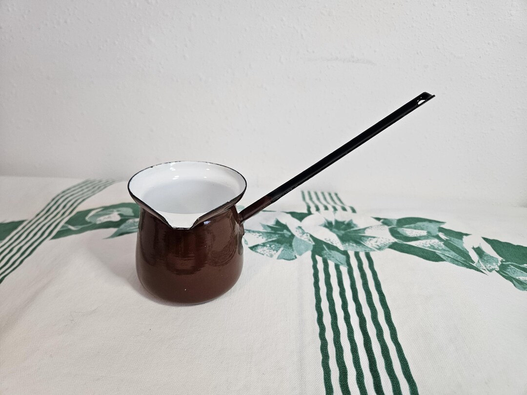 Brown Enameled Ladle, Turkish Coffee Pot Water Dipper Ladle - Etsy