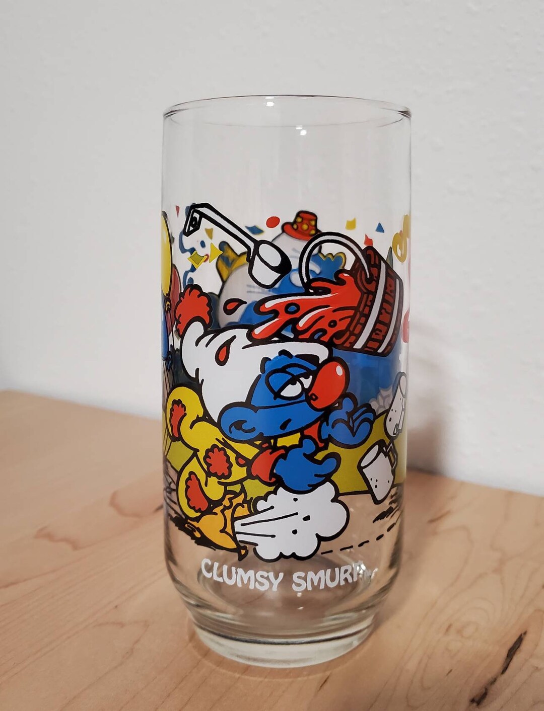 Clumsy Smurf Water Glass by Libbey, 1980s Smurf - Etsy