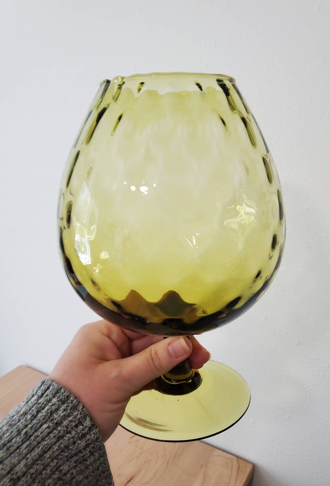 Empoli Brandy Snifter, Optic Avocado Green Large Brandy Snifter 8.5 ...