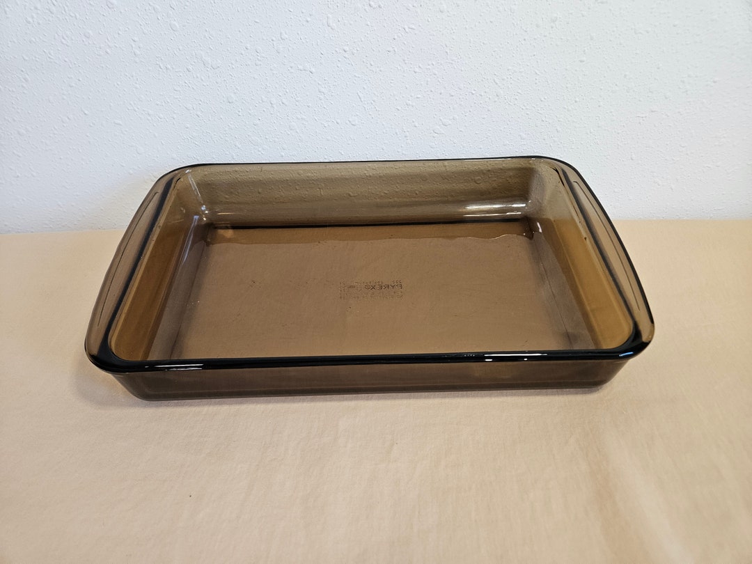 Pyrex Fireside 11x7.5 Rectangle Baking Dish, Amber Brown Glass Dish - Etsy