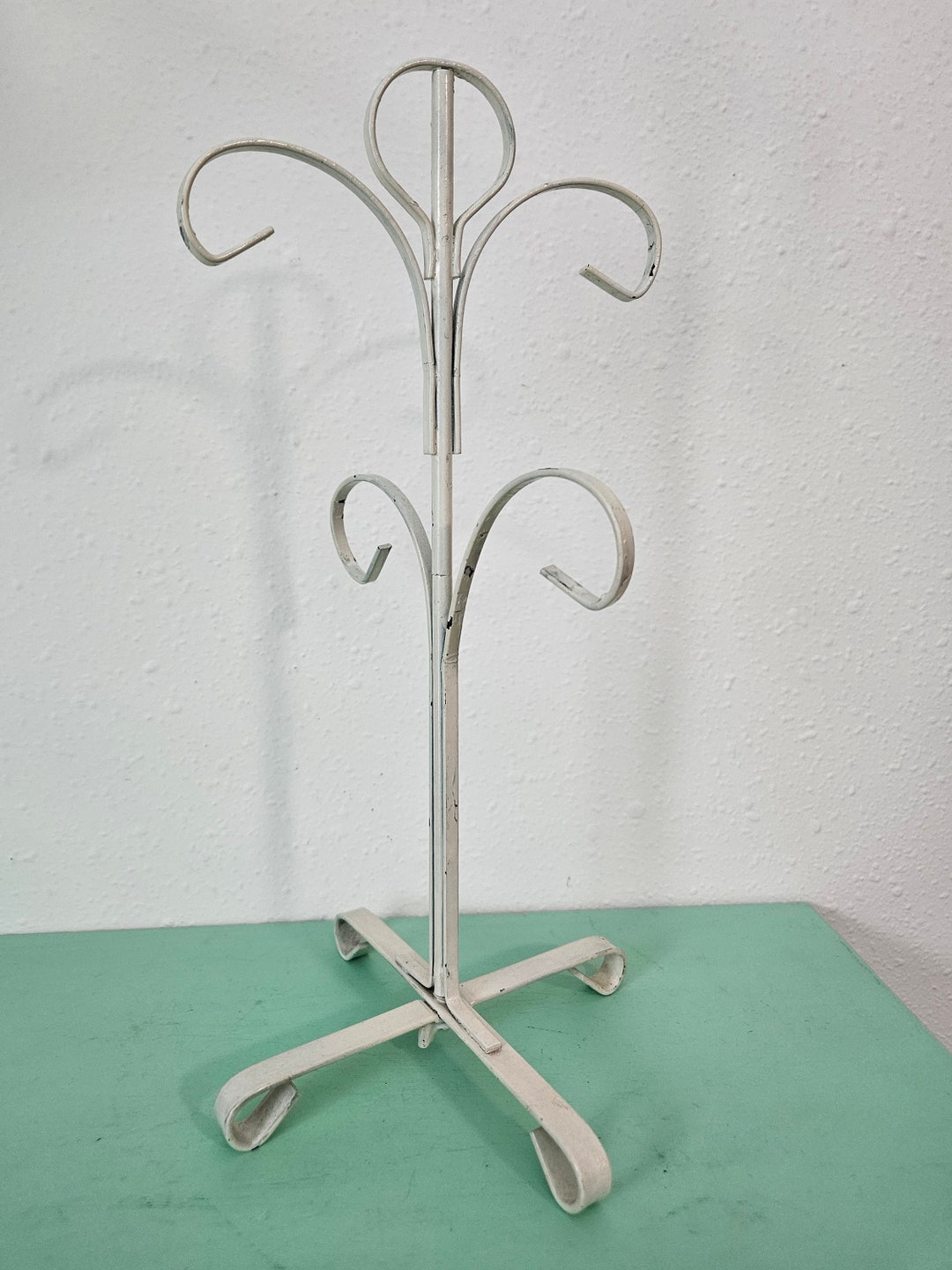 White Metal Mug Tree, 11.25" Tall Mug Tree - Etsy