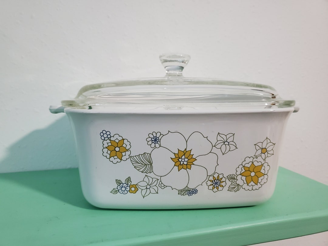 Corning Ware P 4 B Floral Bouquet 1.5 Quart Casserole 3rd Edition 7 X 5 ...