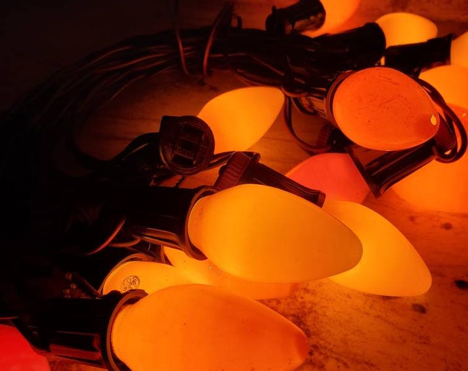 C9 Orange Gold Christmas String Lights, 15 Bulbs Outdoor Use - Etsy