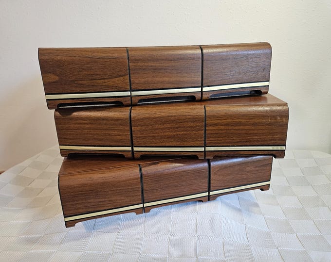 Wood Grain 42 Cassette Tape Storage Units, Stylish 1980s Cassette Tape ...