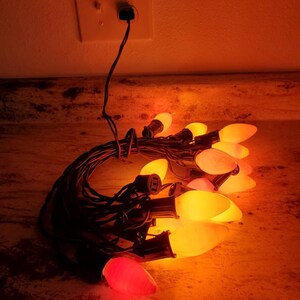 C9 Orange Gold Christmas String Lights, 15 Bulbs Outdoor Use - Etsy