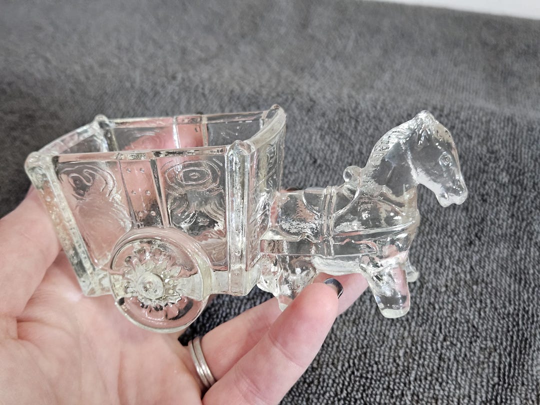 Donkey With Cart Jeanette Glass, Clear Glass Donkey - Etsy