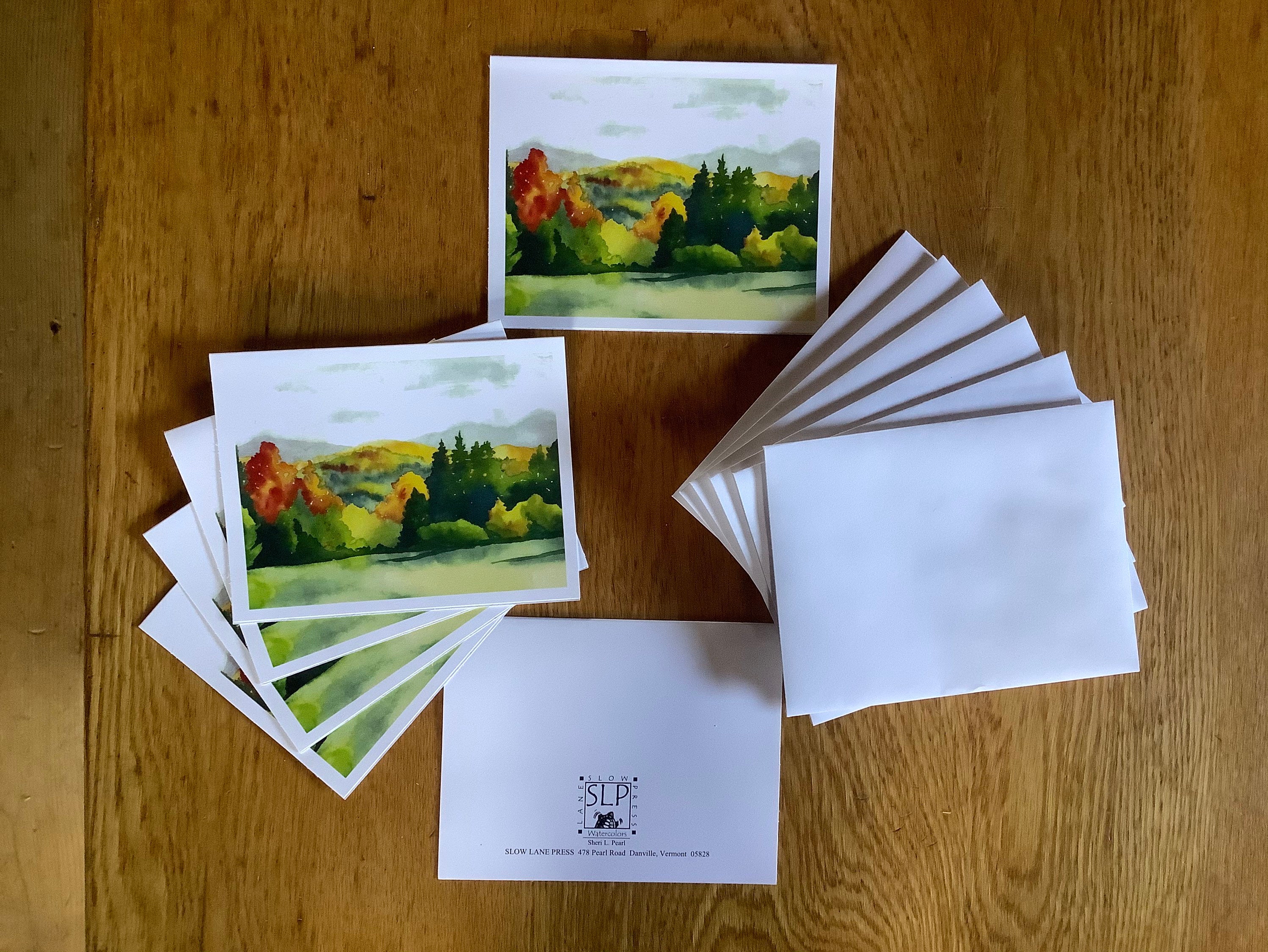 6 Pack Foliage Watercolor Note Cards, Vermont Foliage Note Cards, Blank ...