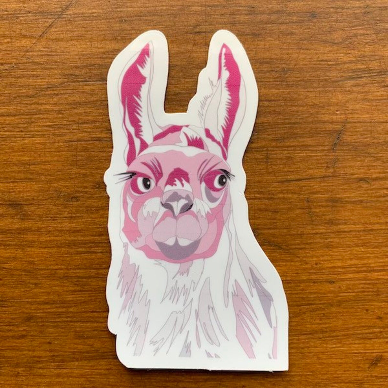 Pink Llama Vinyl Die-cut Sticker, Colorful Llama Decal, Fun Llama ...