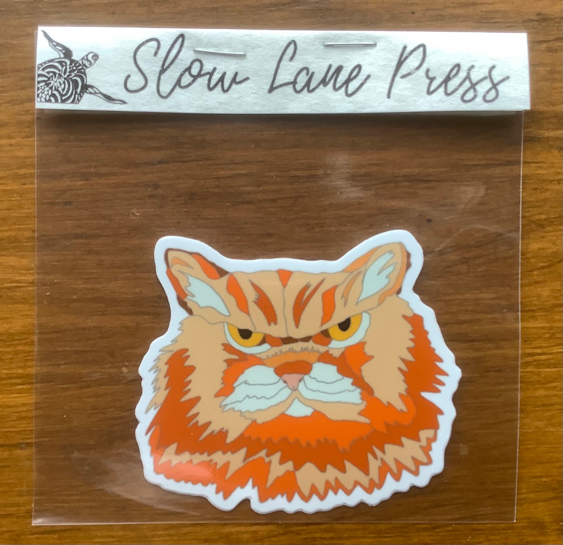 Angry Cat Vinyl Sticker Orange Cat Vinyl Die Cut Decal Cat | Etsy