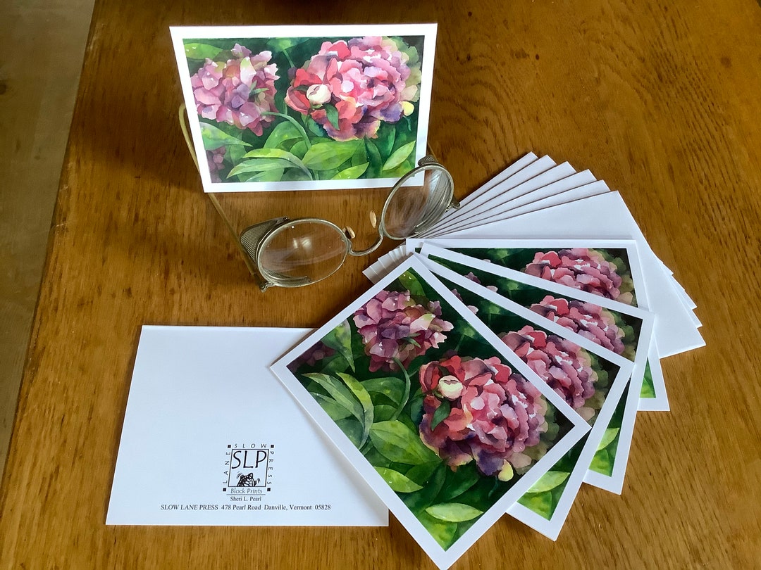 Peony Watercolor Note Cards, Watercolor Card, Original Art Work, Peony ...