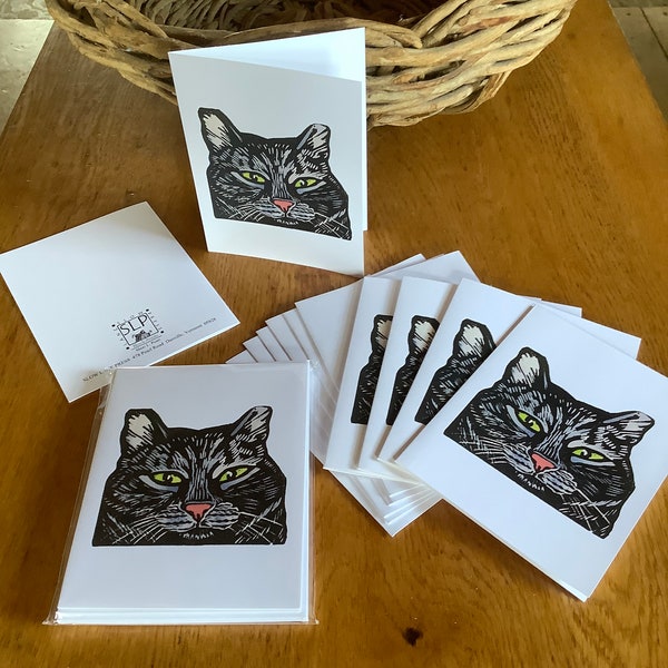 Cat Block Print - Etsy