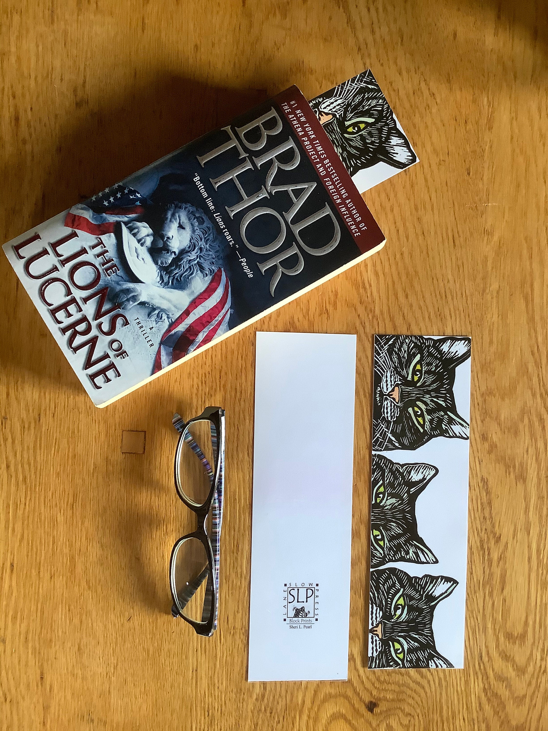 Laminated Block Print Bookmarks, Linocut Bookmarks, Block Print ...