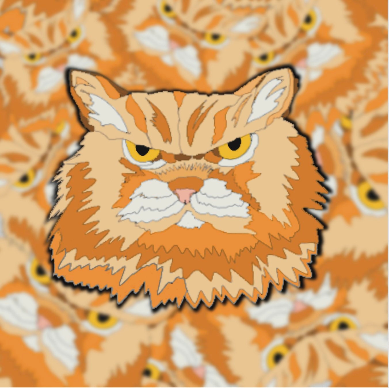 Angry Cat Vinyl Sticker Orange Cat Vinyl Die Cut Decal Cat | Etsy