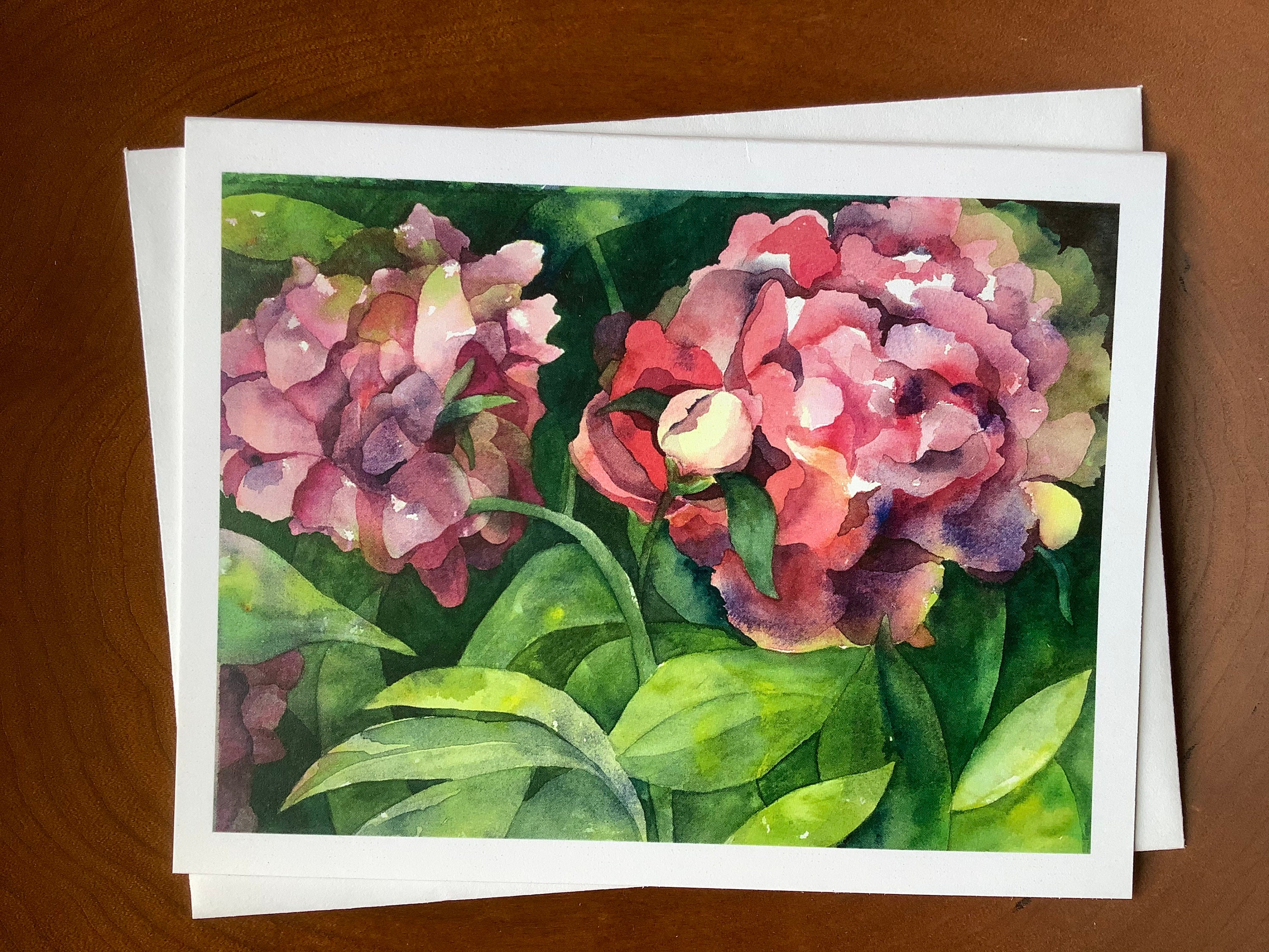 Peony Watercolor Note Cards, Watercolor Card, Original Art Work, Peony ...