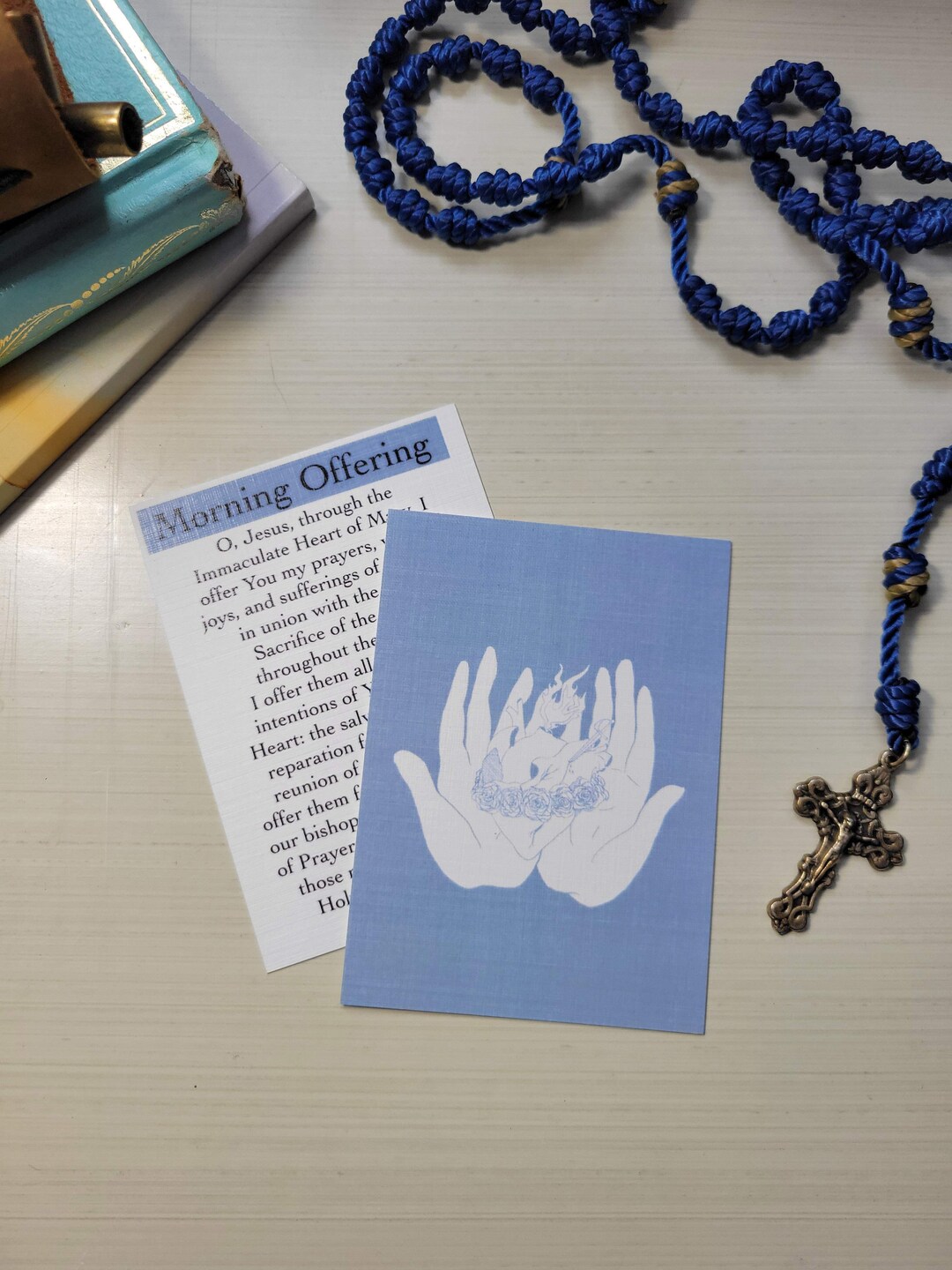 Morning Offering Prayer Card || Catholic || Hands Offering the ...