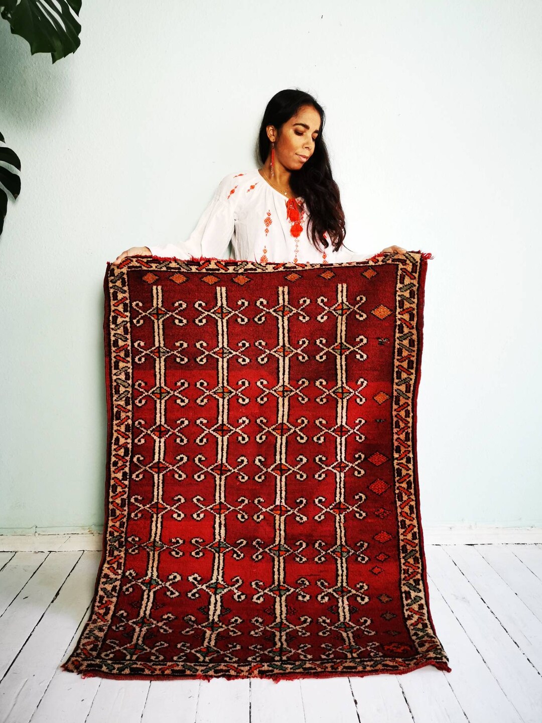 Vintage Berber Carpet, Old Antique Moroccan Carpet Wool Carpet, Natural ...