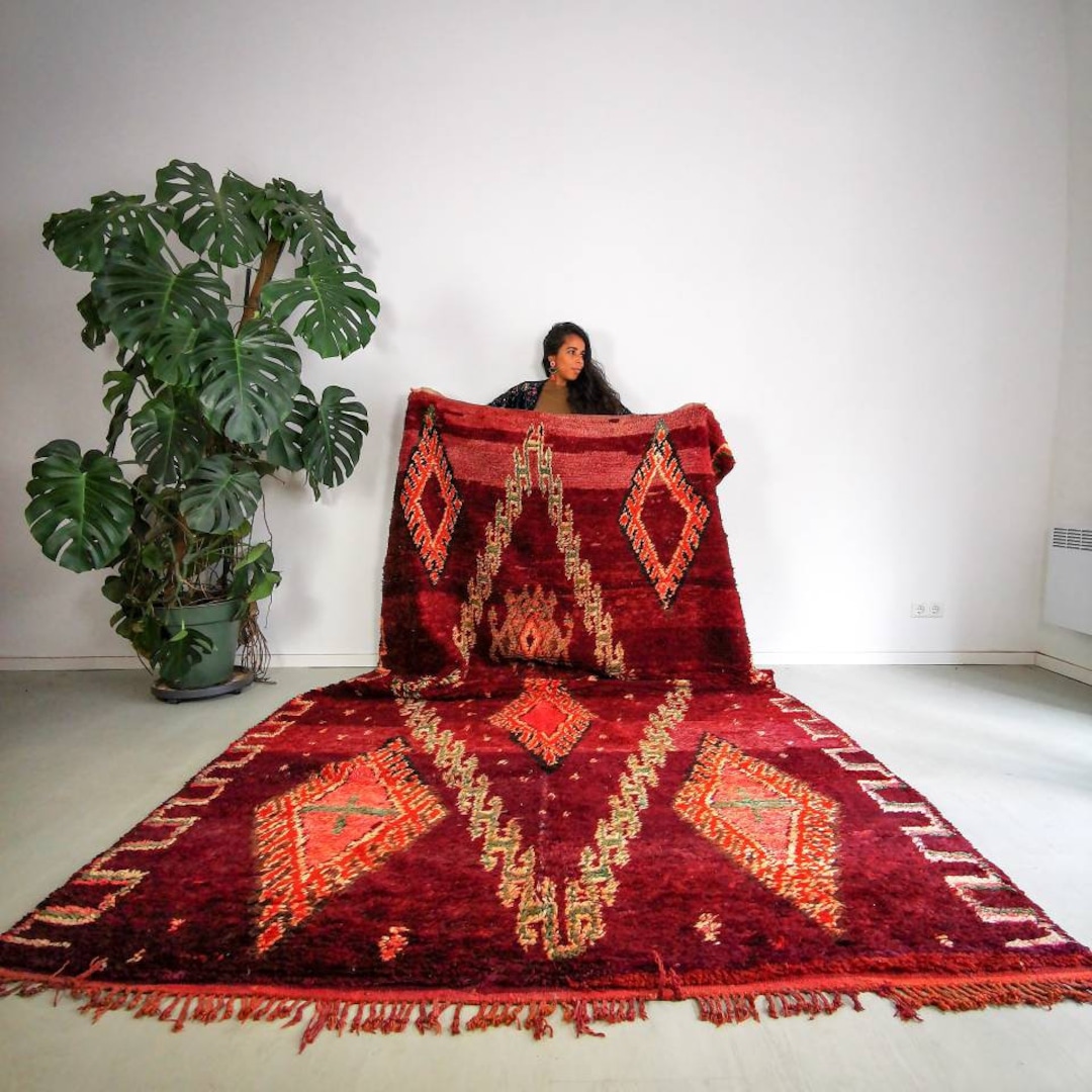 Tapis berbère vintage, ancien tapis marocain antique en laine, laine ...