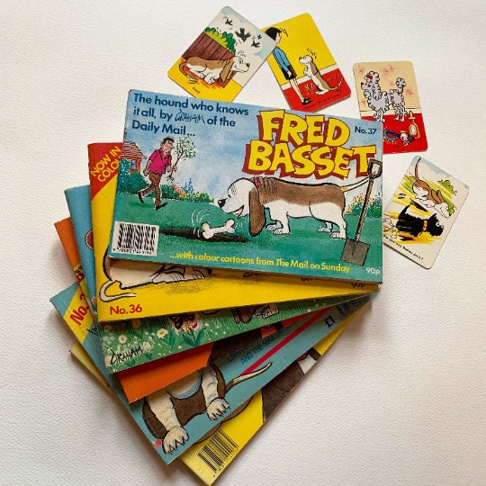 Vintage Fred Basset Comic Strip Books Alex Graham 1985 87 - Etsy