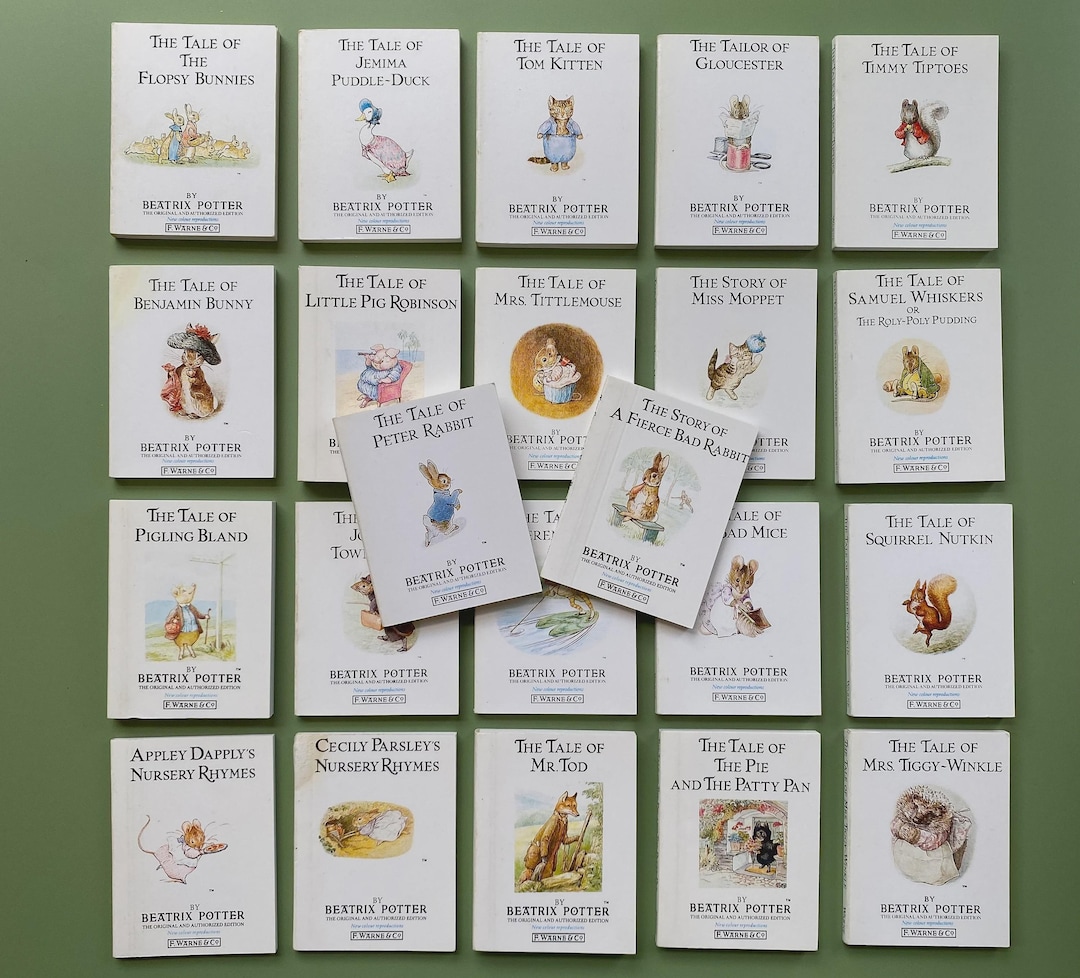 Beatrix Potter Complete Miniature Book Set: 1990s White Paperbacks - Etsy