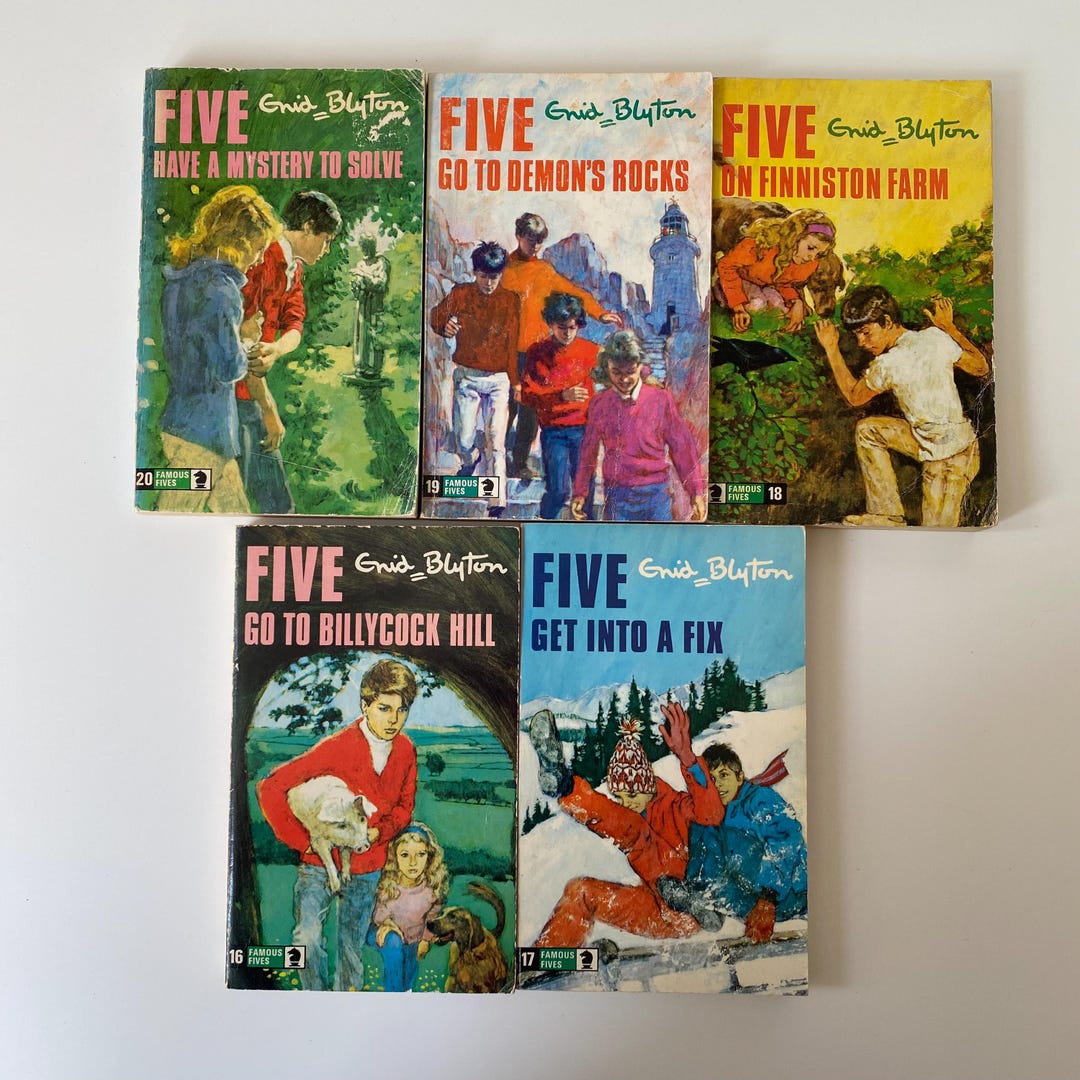 5 Famous Five Enid Blyton - Knight Printed Rare Covers Books - 1970s ...