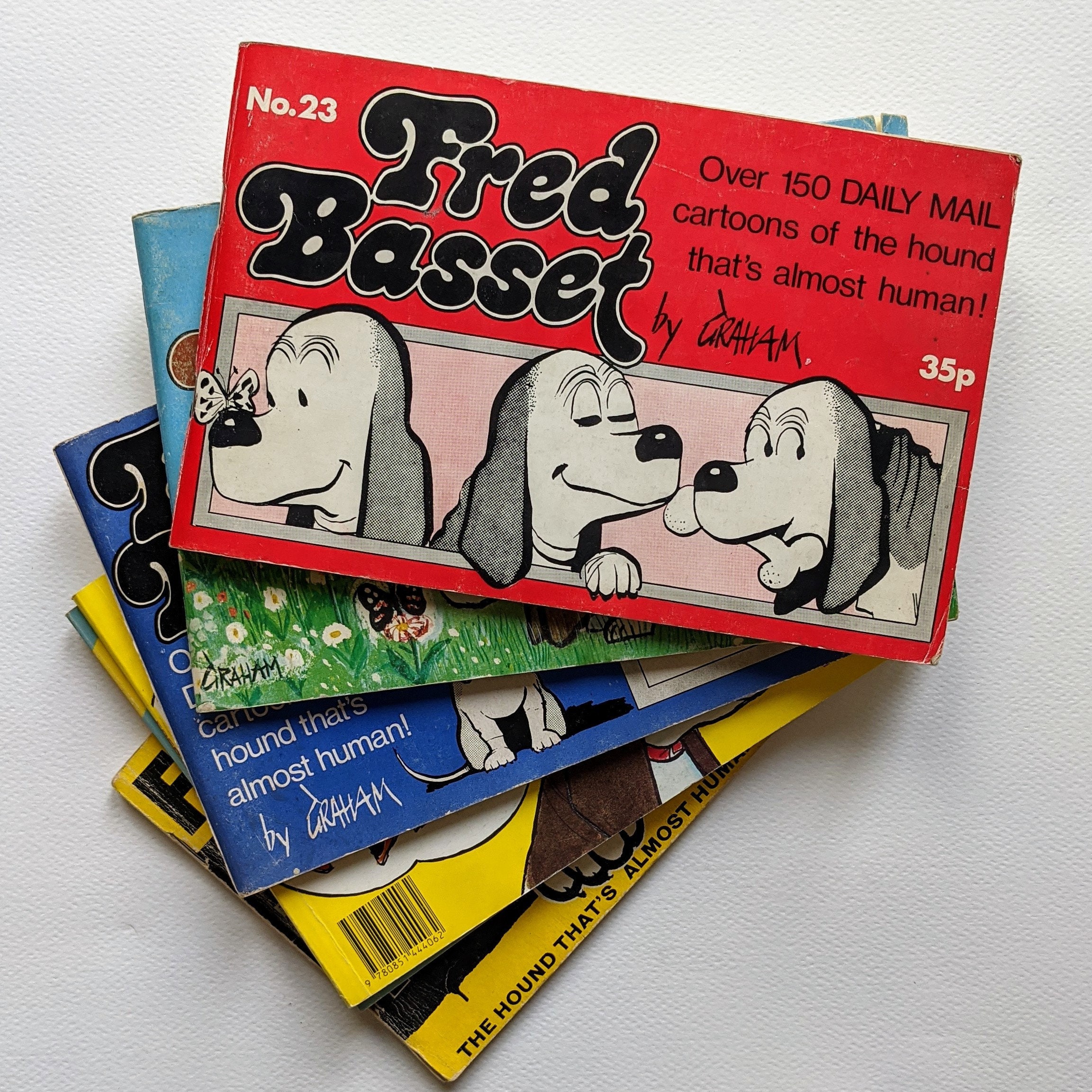 Vintage Fred Basset Comic Strip Books Alex Graham 1985 87 Daily Mail ...
