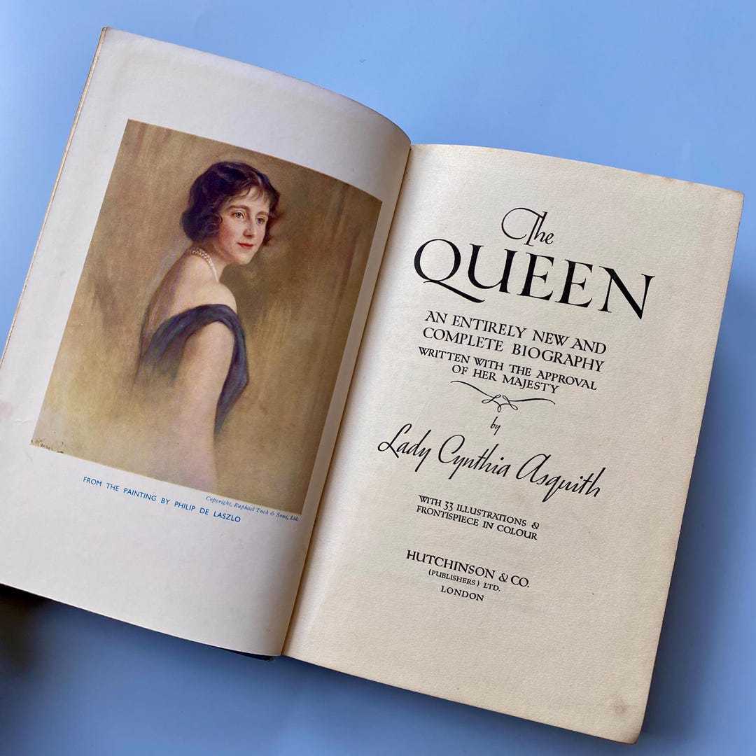 Vintage "the Queen" Biography - Lady Cynthia Asquith, 1937 Hardback - Etsy
