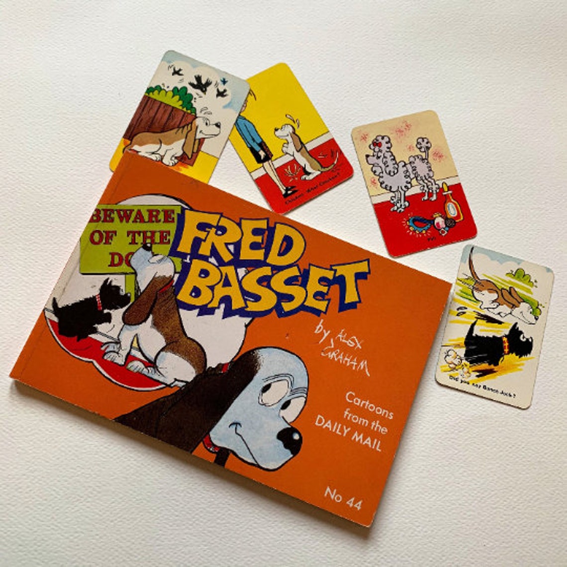 Vintage Fred Basset Comic Strip Books Alex Graham 1985 87 - Etsy
