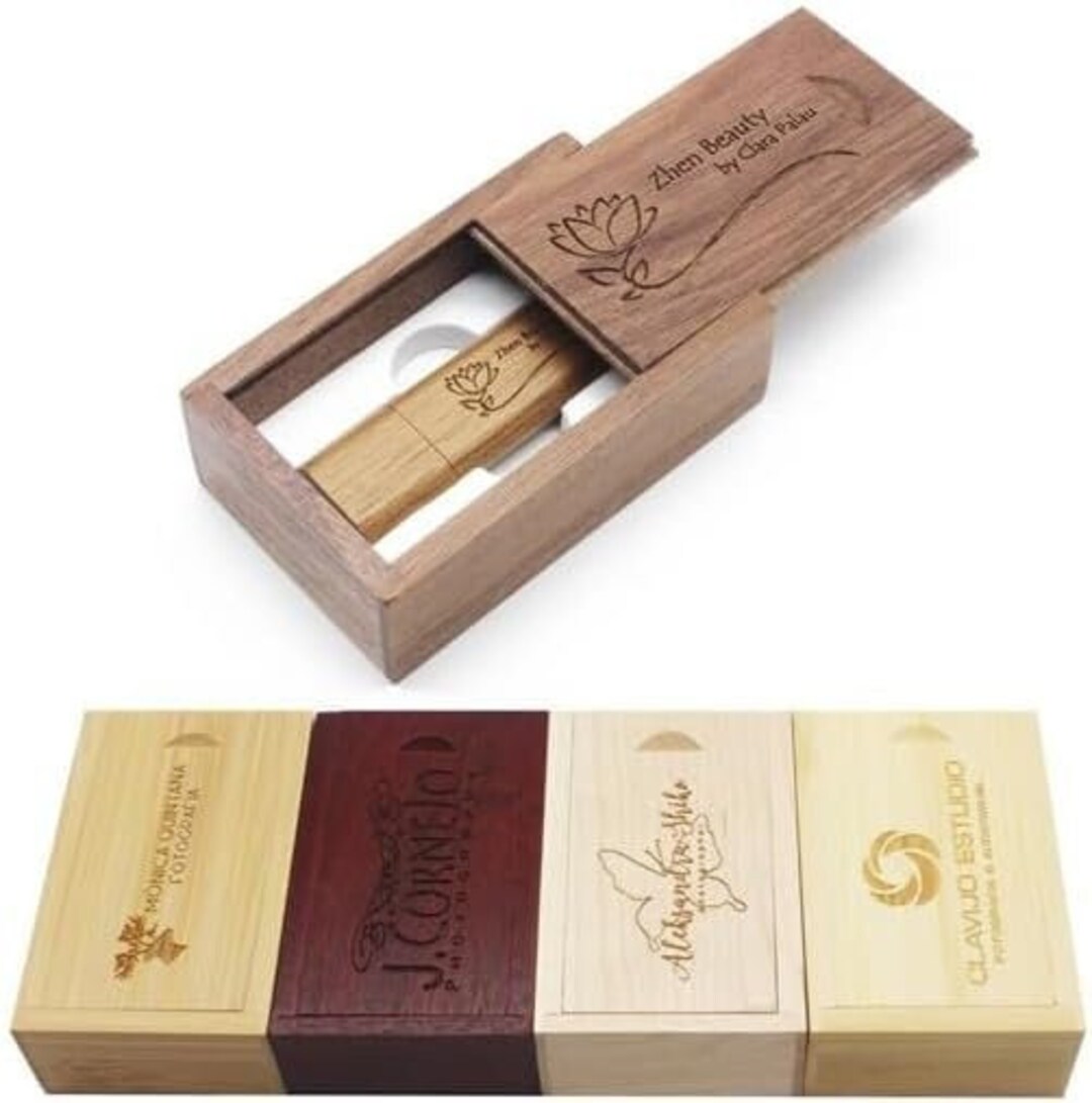 Personalized USB Stick 3.0 Gift Box Made of Solid Wood With Engraving ...