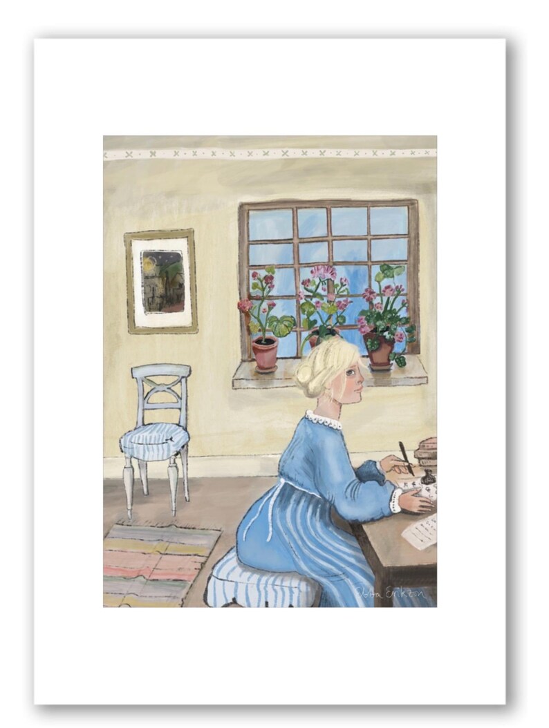 Karin Larsson Writing Letters, Carl Larsson Inspired Painting: Sundborn ...