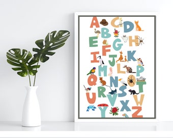 Alphabet Poster Printable ABC Sign Montessori Education | Etsy