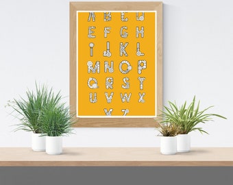 Alphabet Poster Printable ABC Sign Montessori Education | Etsy