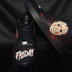 Jason Friday the 13th Custom Air Force 1s Custom Black Air - Etsy