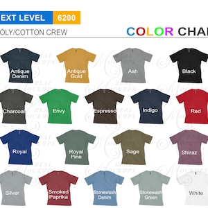 Next Level 6200 Color Chart | All Next Level Colors | Best Color Chart ...