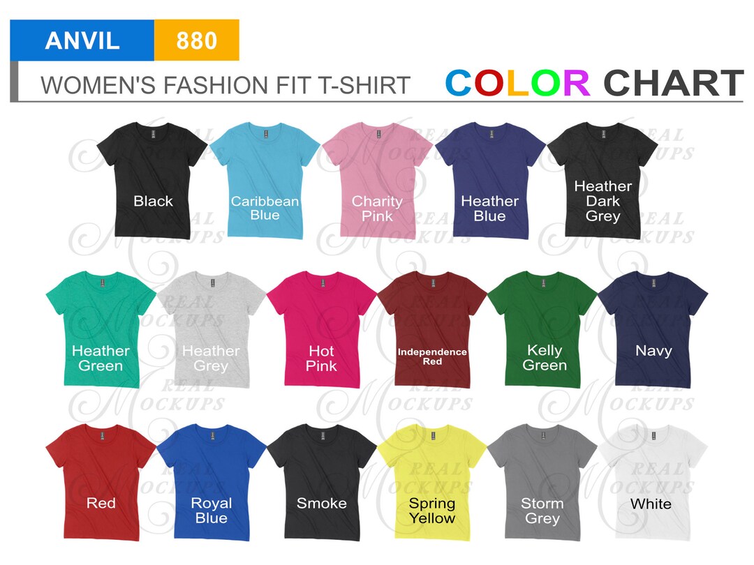 Anvil 880 Printful Colors Chart | ALL Printful Colors | Best Color ...