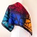 Vintage Colorful Butterfly Wing Scarf / 31.5" Square / Red Blue Orange ...