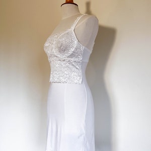 Vintage Lacy White Slip Nightgown / OLGA / Underwire Cups / Sheer Lace ...