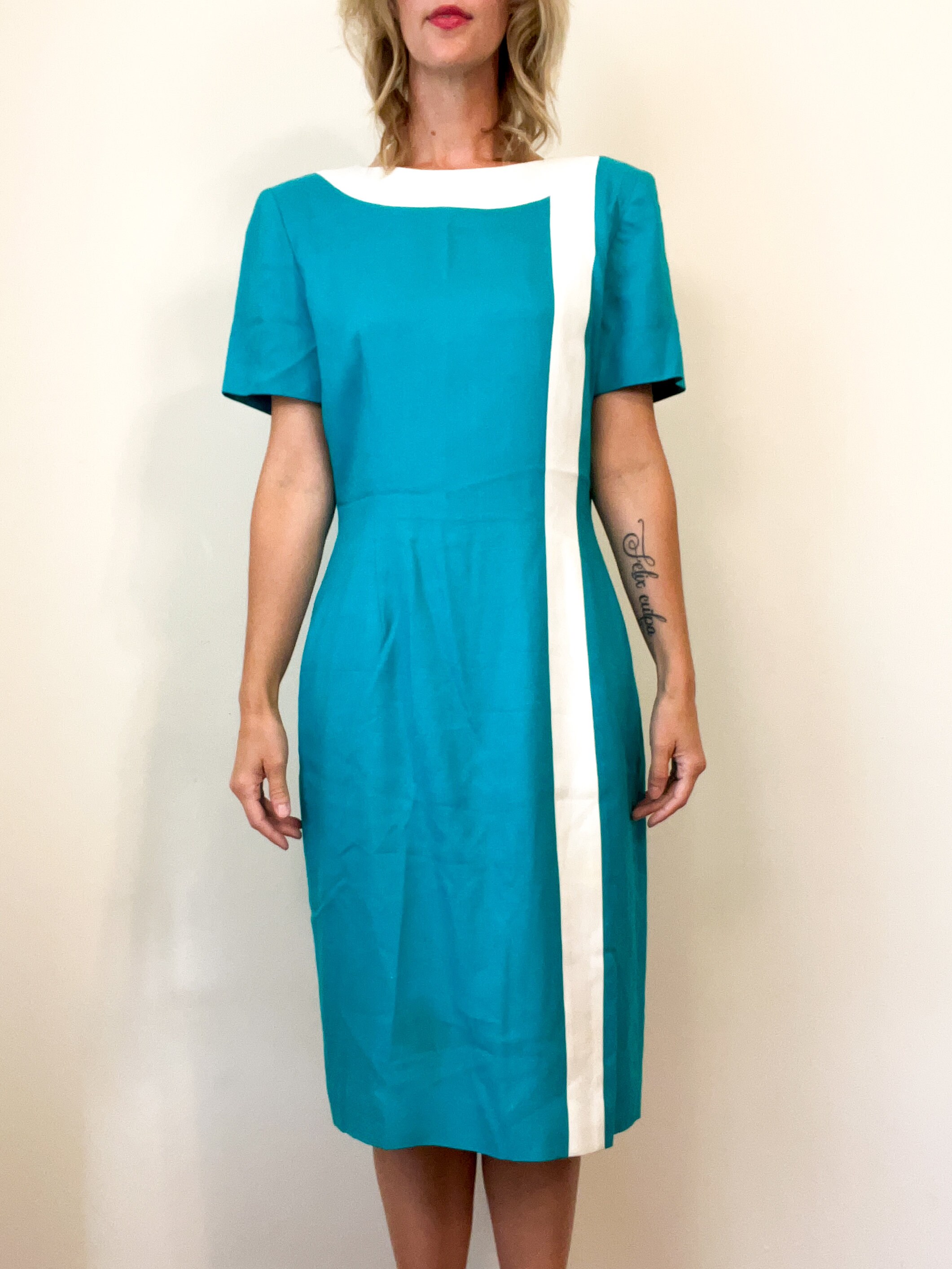 Vintage Color Block Sheath Dress / Mod-style Dress / - Etsy