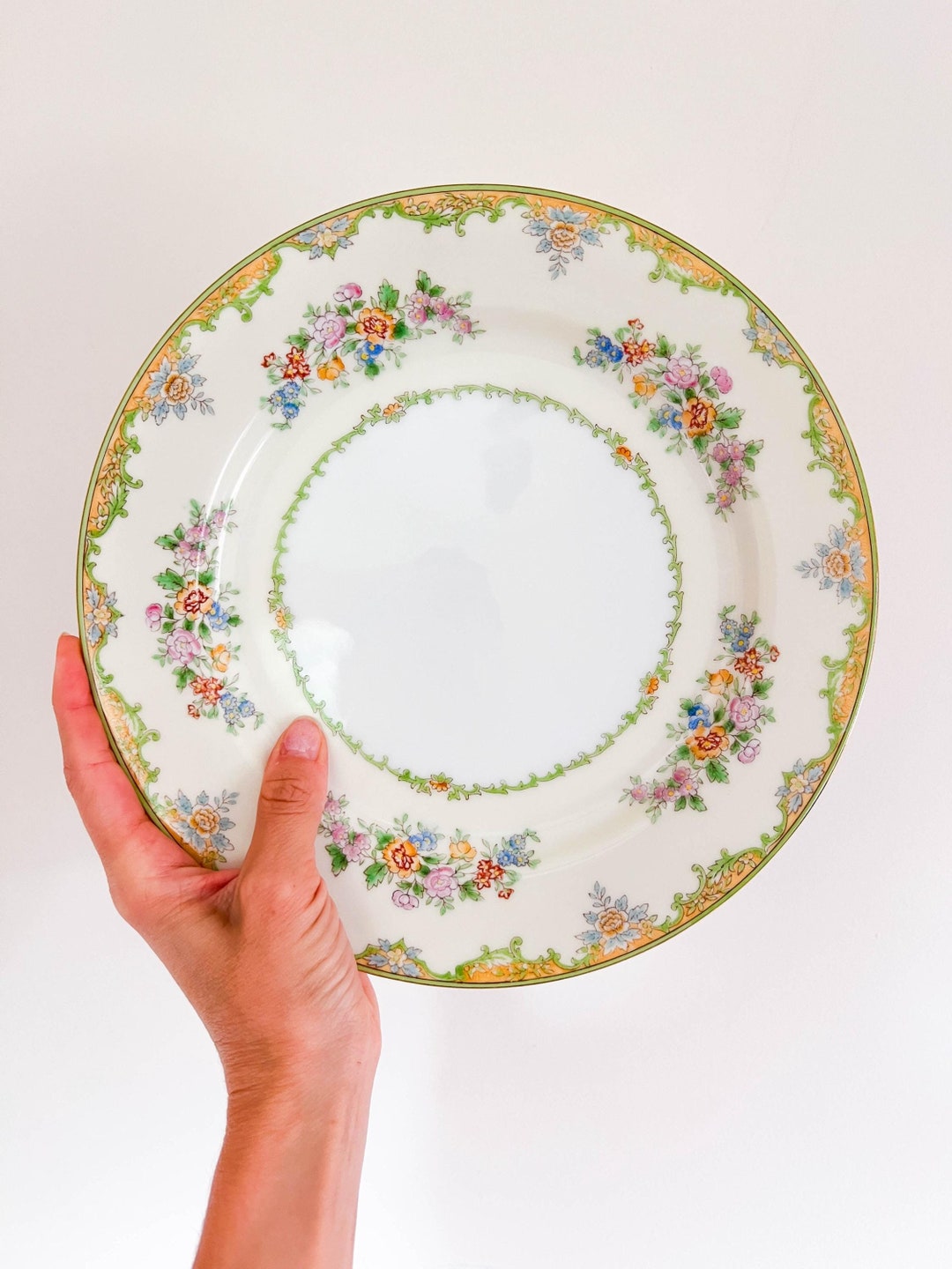 Noritake Morimura Floral China Dinner Plate / C. 1930s / Hand Painted ...