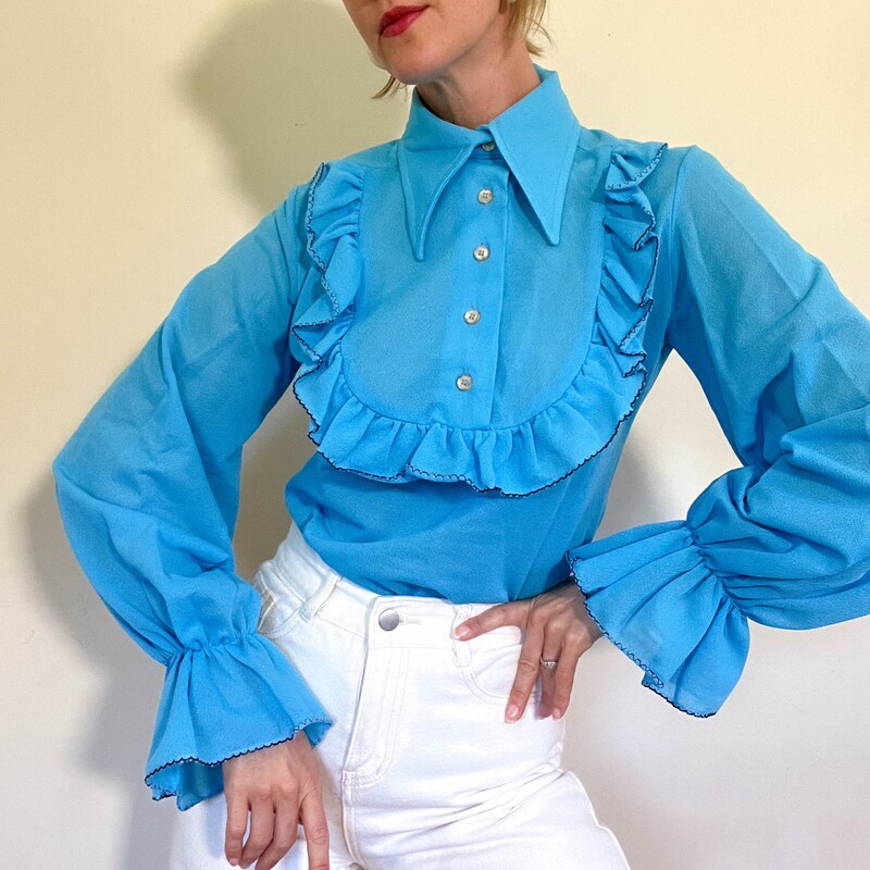 Ruffle Collar Shirt - Etsy