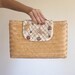 60s Vintage Pandan Straw Clutch / Phillipino / Wooden Beads and Rope ...