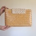 60s Vintage Pandan Straw Clutch / Phillipino / Wooden Beads and Rope ...