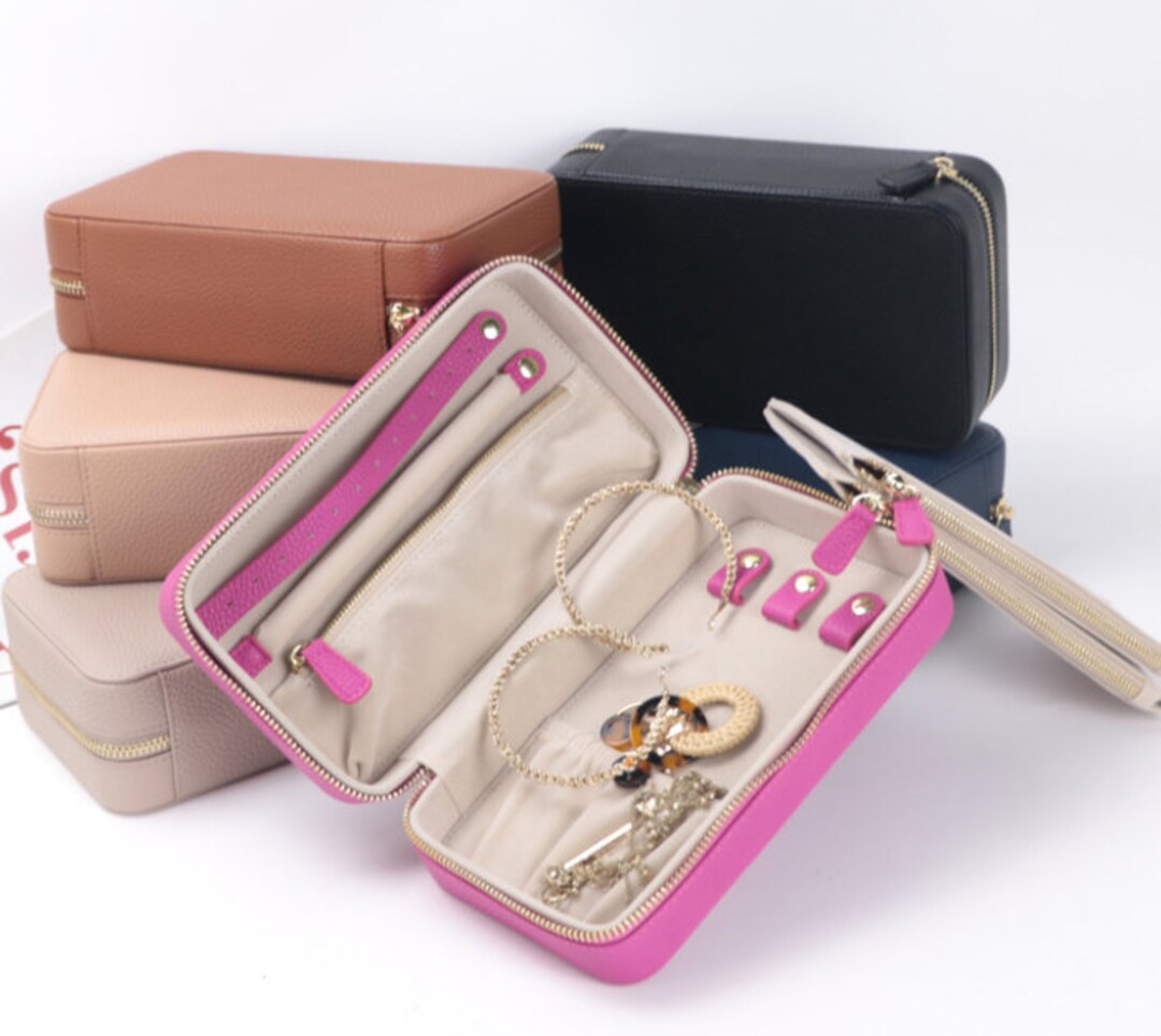 PU Pebble Leather Travel Box Custom Case, Jewelry Box, Christmas Gift ...