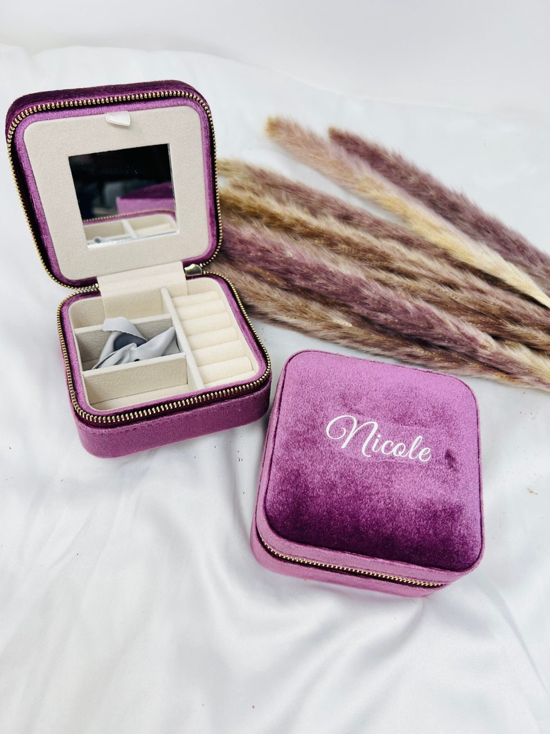 Italian Velvet Personalized Jewelry Box Christmas & Holiday - Etsy